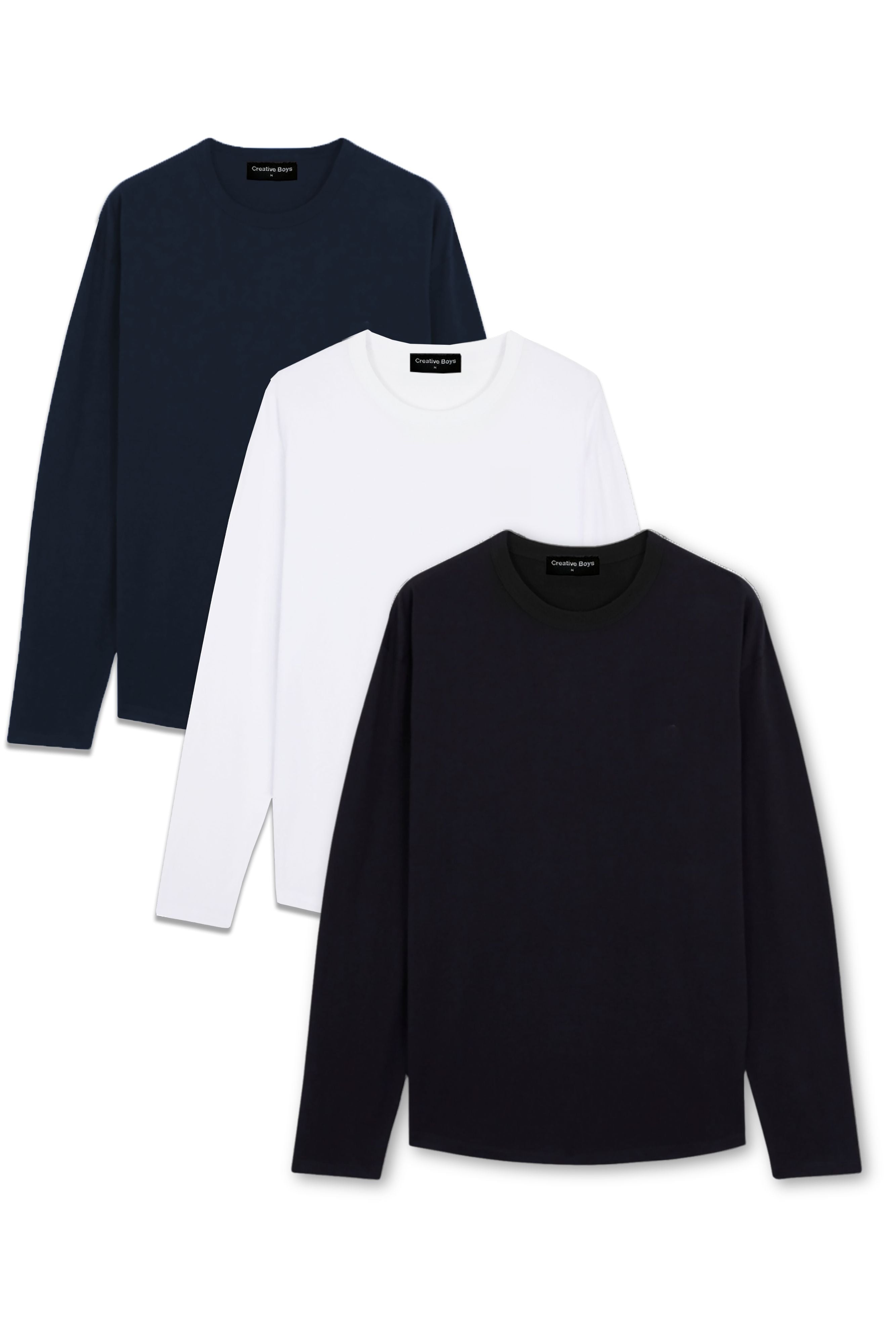 LS Curved Hem - Staple Pack / 3 Pack – Creative Boys